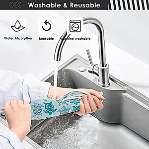 2 Pack Faucet Splash Guard for Sink,Sea Turtle Teal Seamless Washable Kitchen Faucet Absorbent Mat for Sink , Sink Mats and Protectors for Kitchen, Faucet Splash Catcher for Bar