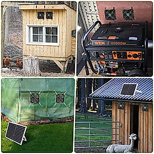 Erifyng 20W Solar Powered Fan, Solar Fan for Outside, Shed, Chicken Coop, Greenhouse with Two IPX7 Waterproof Fans 13Ft On/Off Switch Cable Exhaust Intake Mounting Way and Installation Kits