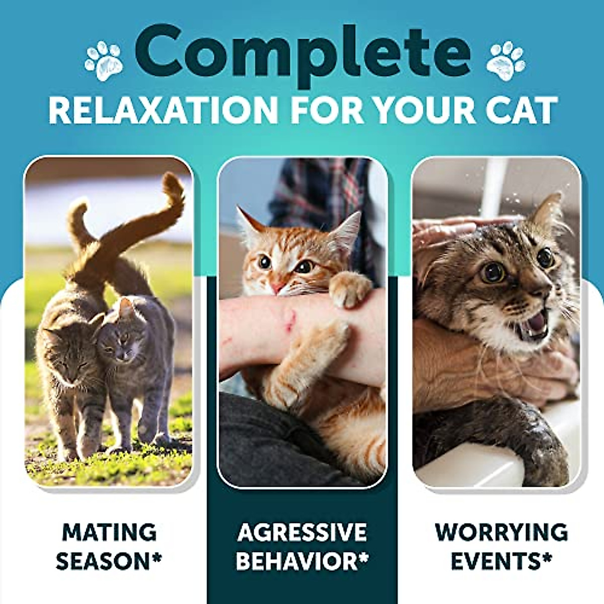 Hemp Cat Calming Treats - Cat Anxiety Relief - Storm Anxiety, Сomposure, Grooming, Separation, Travel - Calming Aid for Cats with Hemp Oil, L-Theanine - Cat Melatonin - Made in USA - 135 Soft Chews