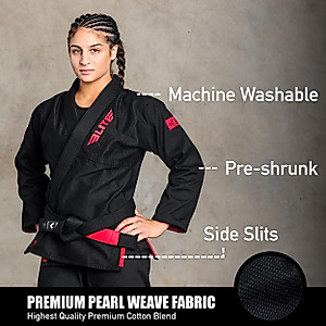 Elite Sports Ultra-Light Women's BJJ GI - IBJJF Jiu-Jitsu GI for Girls and women (See Special Sizing Guide)