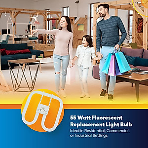 Technical Precision 2D 55W Fluorescent Bulb Replacement for Ge Feh552d/dv/120 GRY10Q-3 Base - 3500K Warm White - 10000 Lamp Hours - 1 Pack