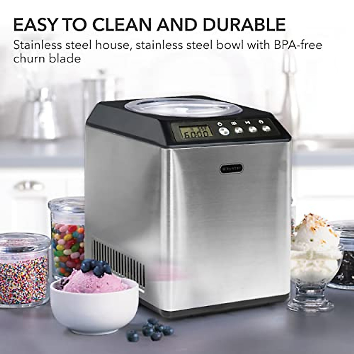Whynter ICM-201SB Upright Automatic Ice Cream Maker 2 Quart Capacity Built-in Compressor, 2.1 & The Perfect Scoop, Revised and Updated: 200 Recipes for Ice Creams, Sorbets, Gelatos, Granitas