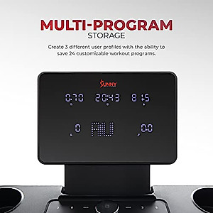 Sunny Health & Fitness Astra Elite Advanced Brushless Technology Treadmill with 15-Level Auto Incline, Wide Running Deck & Exclusive SunnyFit® App Enhanced Bluetooth Connectivity - SF-T722052