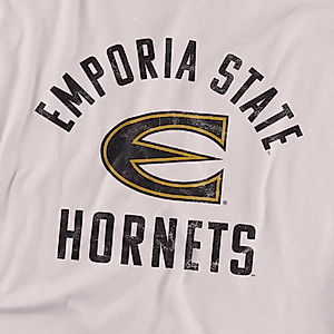 Emporia State University Official Hornets Logo Unisex Adult T-Shirt, Silver, Small