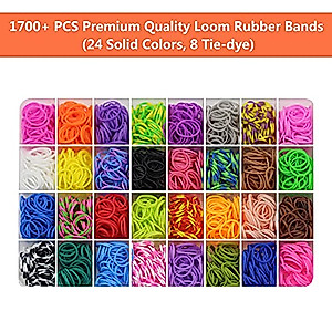 1850+ Loom Bands in 32 Variety Colors, Loom Bracelet Refill Set with Premium Quality Accessories for Kids Boys & Girls, Rubber Bands Bracelet Kit