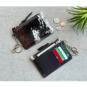 Chic Cowhide Keychain Wallet with Credit Card Holder, Coin Purse - Ideal Gifts for Her