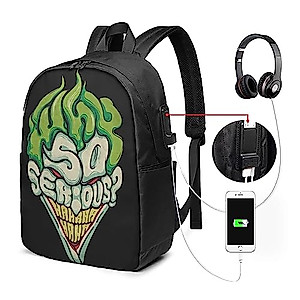 NewCowByy Joker Classic Basic Casual Backpack Vintage Laptop Backpack, Travel Backpack Fashion Backpack Sports Backpack with USB