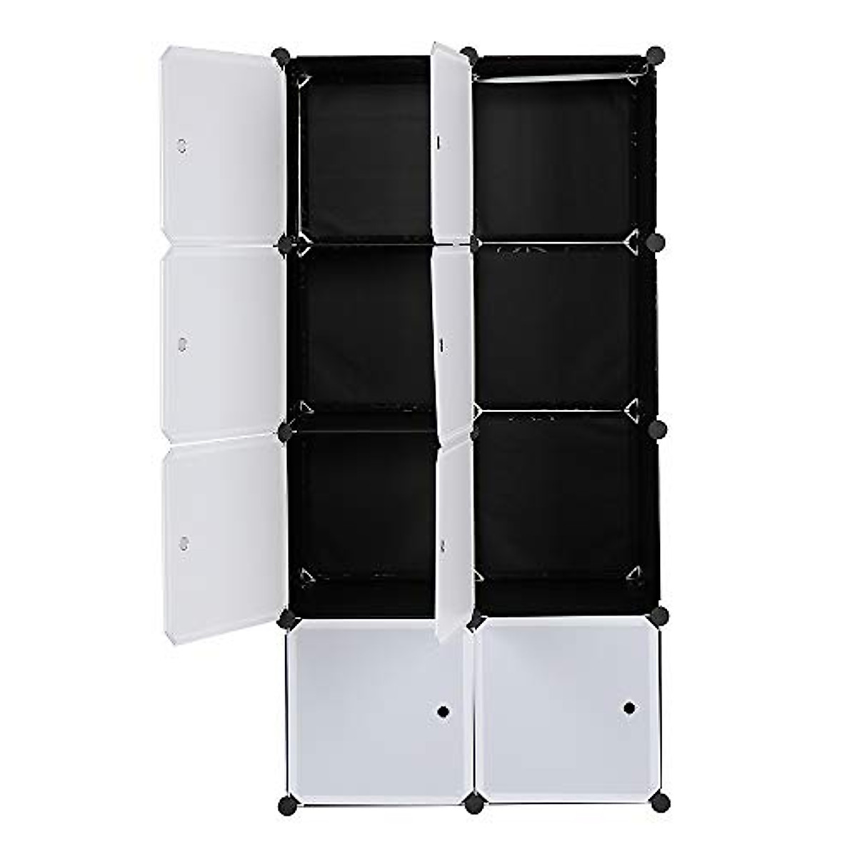 JYOSTORE 8 Cube Bookshelf Closet Organizer Storage Shelves Shelf Cubes Organizer Plastic Book Shelf Bookcase DIY Square Closet Cabinet Shelves for Bedroom Office Living Room