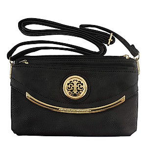 Silver Fever Fashion Crossbody - Hipster Mini Purse - Indie Designed Handbag (Black Accordion)