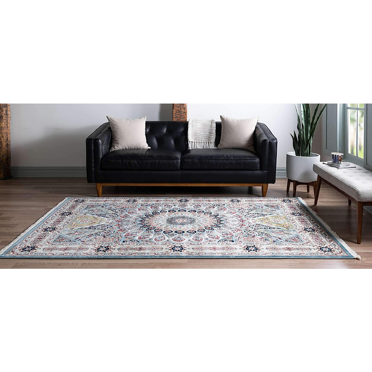 Unique Loom Narenj Collection Area Rug - Adams (10' x 13' 1" Rectangle Blue/Burgundy)