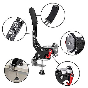 WHWEI 16bit Hall Sensor USB Handbrake SIM W/Clamp Fit for Racing Games G25/27/29 T500 FANATECOSW Dirt Rally (Color : Red)