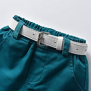 FAXSON Baby Boys Girls Brother and Sister Matching Outfits Clothes Floral Gentleman Shorts Set(Blue boy,90/18-24 Months)