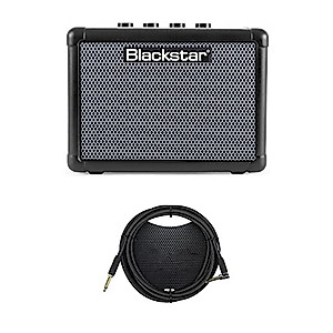 Blackstar Fly 3 Bass Innovative Combo Amplifier (Black) Bundle with Right Angle Instrument Cable (10-Feet)