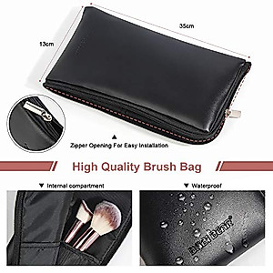 15 PCs Makeup Brushes, BABI BEAR Makeup Brush Set Professional Premium Synthetic Make Up Brushes for Blending Powder Blush Concealers Eyeshadow Foundation Brush with Travel Makeup Bag