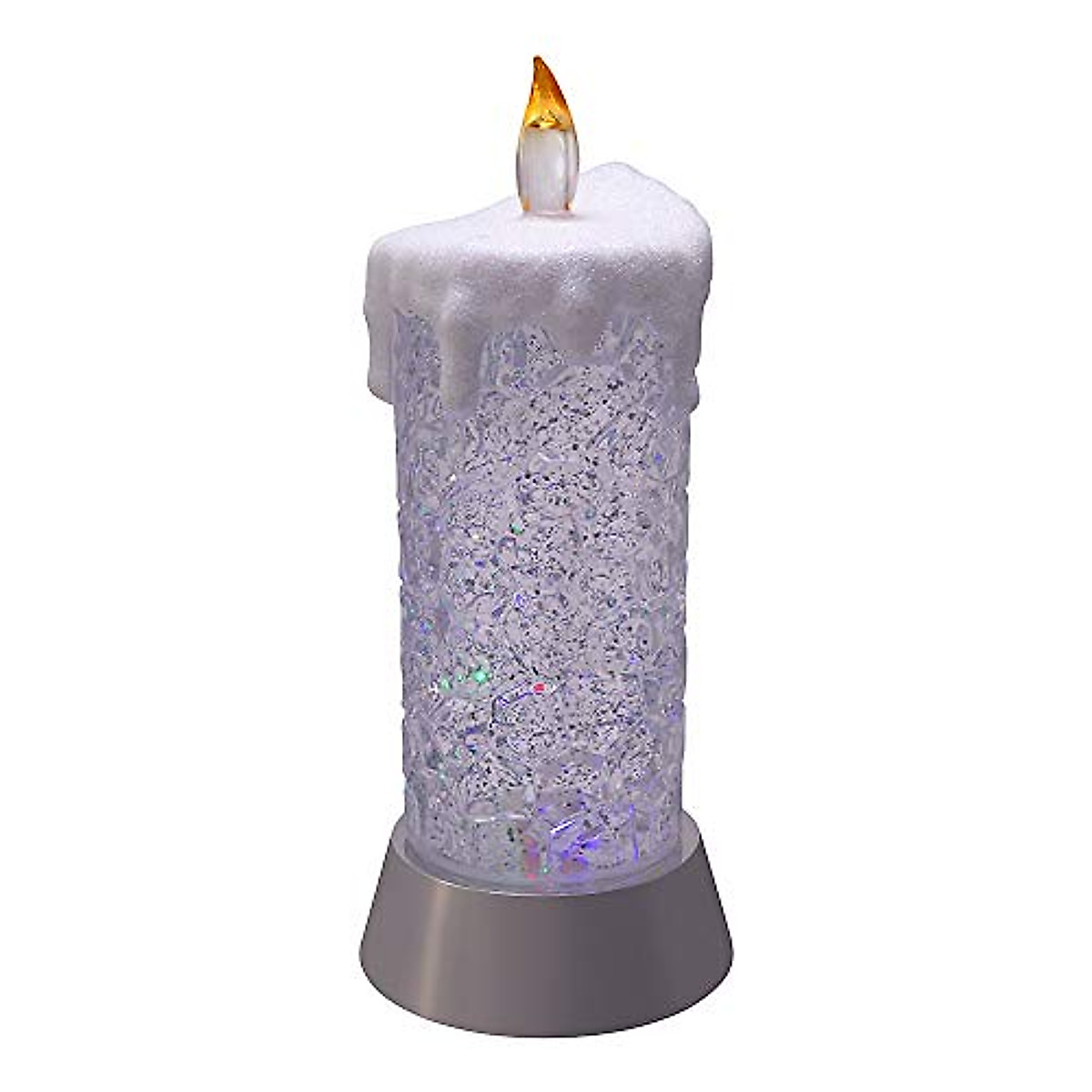 Kurt S. Adler Kurt Adler 9.25-Inch Battery-Operated Color Changing Snowing Candles,plastic and iron, Multi