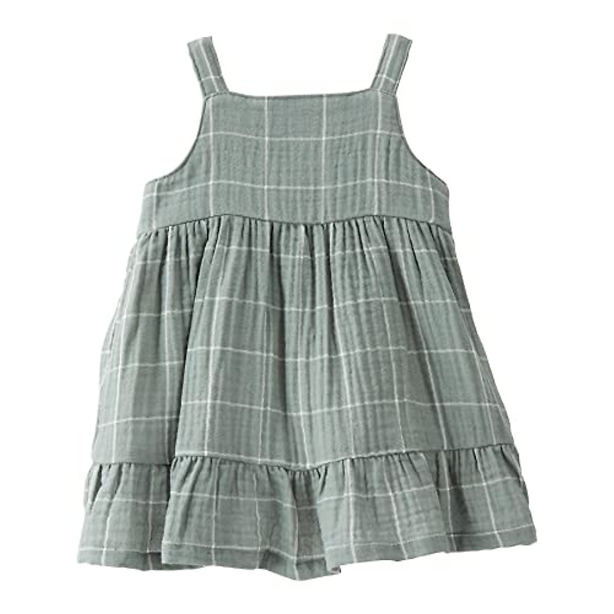 little planet by carter's Baby Girl's Organic Cotton Dress, Spring Moss Plaid, 9 Months