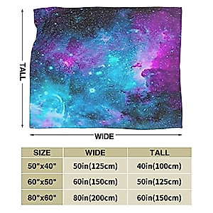 Purple Galaxy Blanket Super Soft and Warm Flannel Star Throw Blankets for Couch Sofa Galaxy Gifts for Kids Adults Men Women