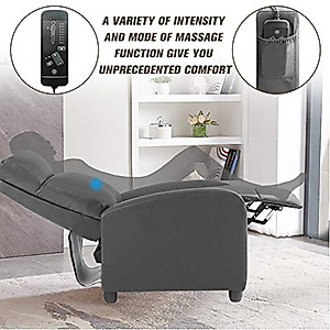 FDW Recliner Chair Recliner Sofa with PU Leather Padded Seat Backrest for Living Room Massage Recliner Sofa Reading Chair Winback Single Sofa Home Theater Seating Modern Reclining Chair