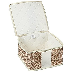 Homewear 8-Piece Hudson Damask China Storage Container Set, Tan,Beige