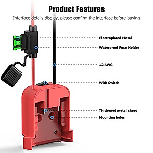 M18 Power Wheels Adapter for Milwaukee Battery 18V Battery Adapter for DIY Ride On Truck RC Toys Robotics, Upgrade Battery Conversion with Switch Fuse Holder 12AWG Wire and 30Amp Fuses Kit, Red