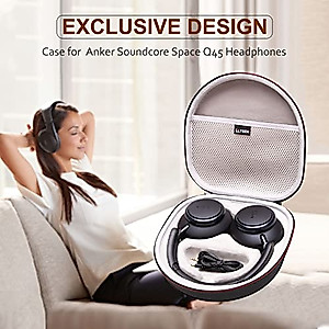 LTGEM Hard Case for Anker Soundcore Space Q45 / Q35 Adaptive Noise Cancelling Headphones - Protective Carrying Storage Bag