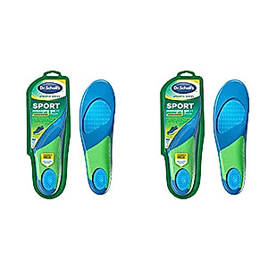 Dr. Scholl’s Sport Insoles Superior Shock Absorption and Arch Support to Reduce Muscle Fatigue and Stress on Lower Body Joints (for Men's 8-14, Also Available for Women's 6-10), 1 Pair (Pack of 2)