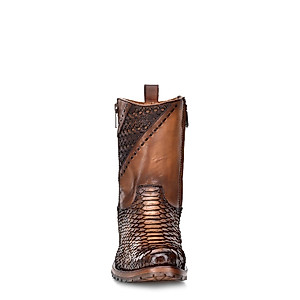 Cuadra Men's Boot in Genuine Python Leather and Bovine Leather with Zipper, 2T1EPH, Size 11
