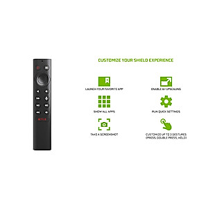 NVIDIA SHIELD Remote; Voice Search, Motion-Activated, Backlit Buttons, Customizable Menu Buttons, and IR Blaster to Control your TV