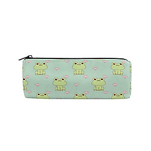 Pencil Case Cute Animal Frog Flower Pencil Bag Zipper Pouch Holder Student Pen Bag Stationery Cosmetic Makeup Bag for School Supplies Teens Work