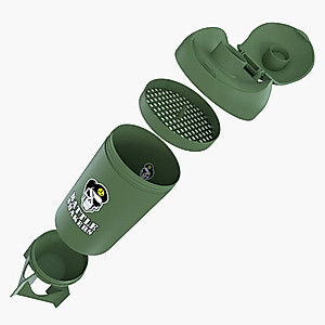 Battle Shakers Bomb Bundle 20 Oz Leak-Proof Shaker Bottles | Protein Cup with Storage Compartment | Dishwasher Safe & BPA Free Sports Bottle | Green and Desert Sand