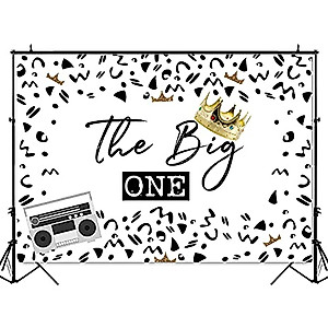 Mocsicka Hip Hop 1st Birthday Backdrop Our Notorious is The Big One Party Decoration Old School Rap The Big One First Birthday Photography Background (7x5ft (82x60 inch))
