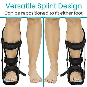 Vive Hard Plantar Fasciitis Night Splint and Trigger Point Spike - Stabilizer Brace Relieves Inflammation - Foot Support Boot Features Adjustable Hook and Loop Straps for Achilles Pain Relief