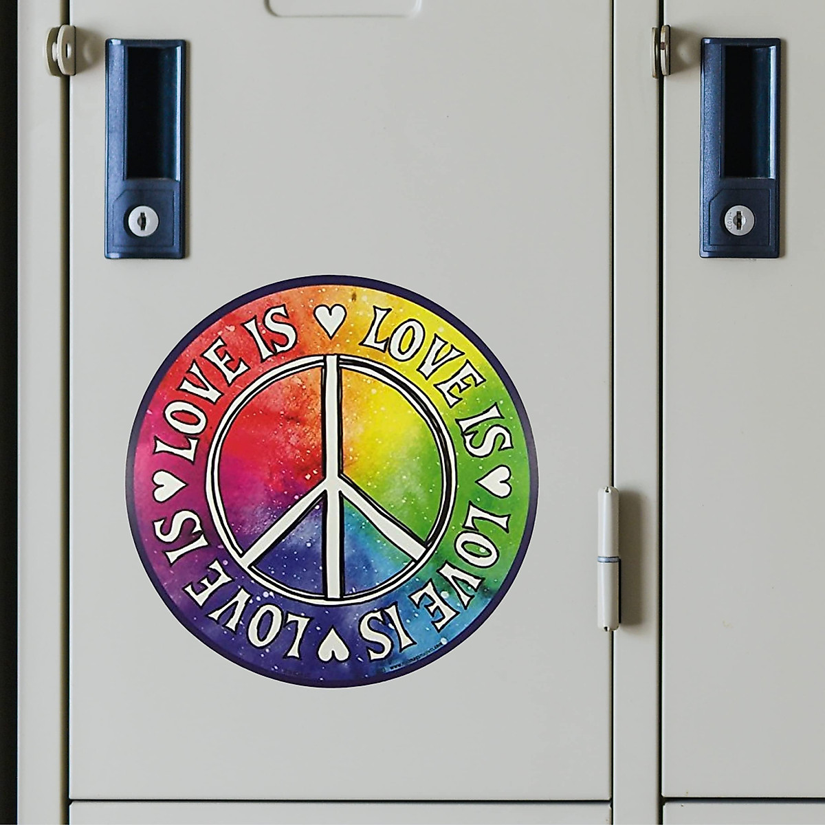 Inspirational Car Magnet Love is Love Peace Magnetic Decal for Locker or Fridge, 5 1/2 Inch