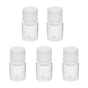 Bettomshin 10Pcs 5ml PE Plastic(Food Grade) Bottles with Caps, Lab Wide Mouth Small Plastic Water Bottles Reagent Bottle, Liquid/Solid Sample Seal Storage Container Transparent