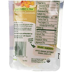 Sprout Organic Baby Food, Stage 2 Pouches, 6 Flavor Fruit & Veggie Variety Pack, 3.5 Oz Purees (Pack of 12)