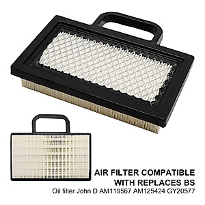 Air Filter & Oil Filter Set Replacement for BS 499486 808656 691035 John Deer L120 Poulan 18-26HP L111 L118 LA130 LA140 LA140 LA150 D130 D140 GY21056