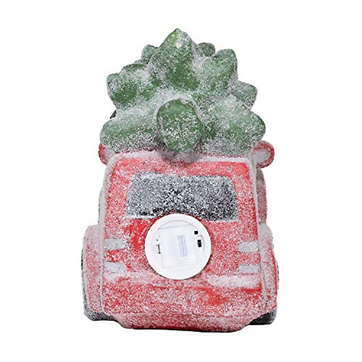 Alpine Corporation QWR916 Alpine Retro Red Car with Christmas Tree, LED Lights, and Music, Indoor Festive Decor for Home Holiday décor, Multi