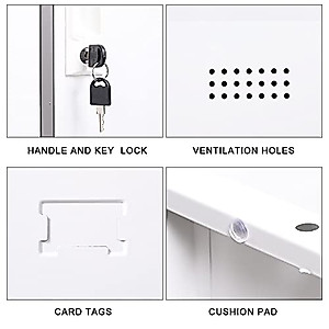 iCHENGGD Metal Locker Cabinet 9 Door Office Storage Locker Home School Metal Storage Cabinet with Lock and Ventilation for Employees Kids Bedroom Classroom Gym (Grey)