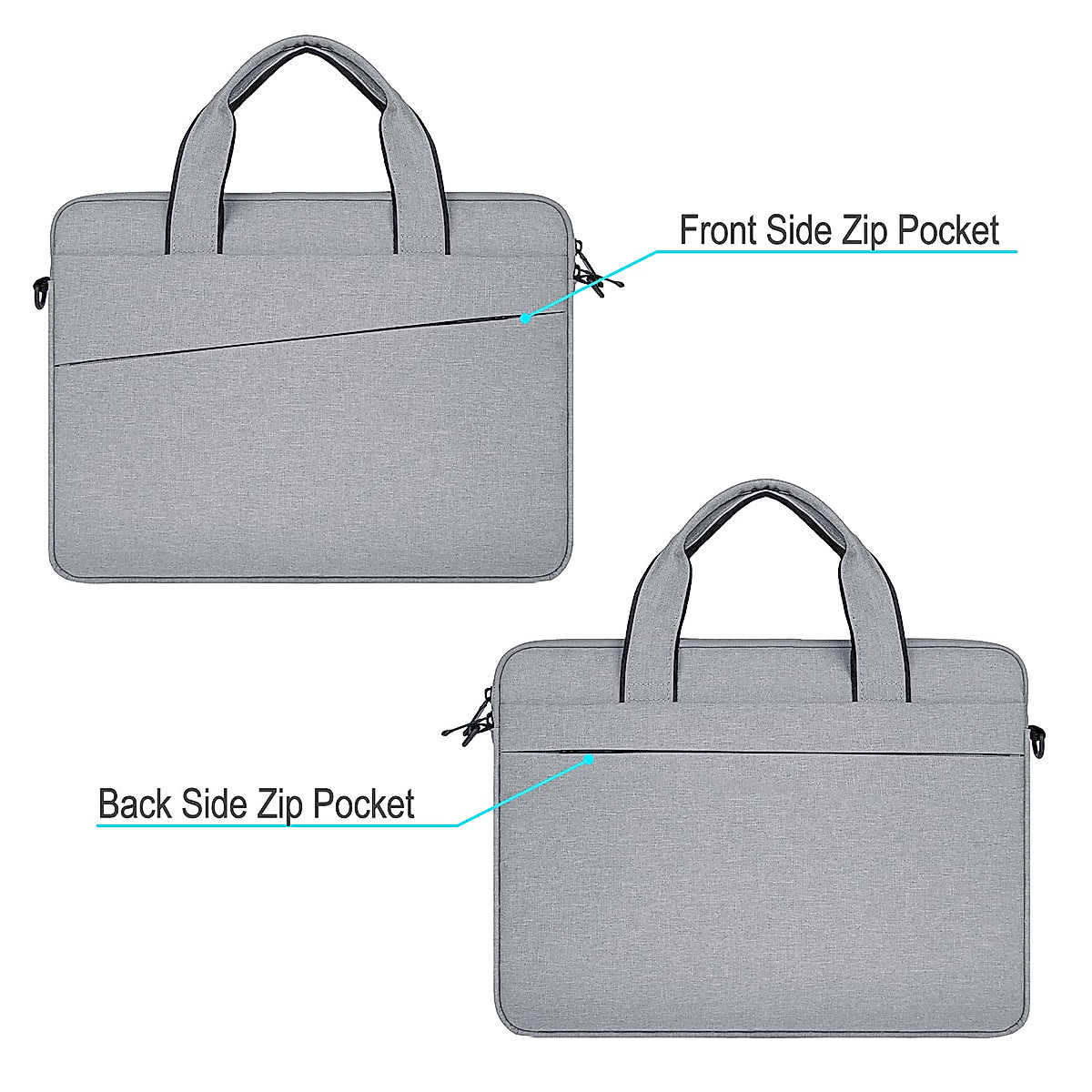 RAINYEAR 13 Inch Laptop Sleeve Shoulder Bag Compatible with MacBook 13.6" M2 A2681, 13.3 Air Pro M1/M2 A2338 A2337, 13.3" Chromebook Notebook Messenger Bag Carrying Case Briefcase, Gray