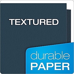 Oxford Twin-Pocket Folders, Textured Paper, Letter Size, Dark Blue, Holds 100 Sheets, Box of 25 (57538EE)