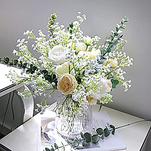 18pcs Babys Breath Eucalyptus Leaves Bouquet Gypsophila Artificial Flowers and Faux Greenery for Home Decor