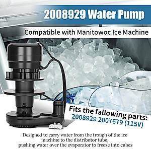 2008929 Ice Machine Water Pump, Replace 8251129, 2007679 Compatible With Manitowoc Ice Machine Water Pump, 115 Volt 2008929 Ice Machine Water Pump With a 4-Inch Diameter Washer, 2-Year Warranty