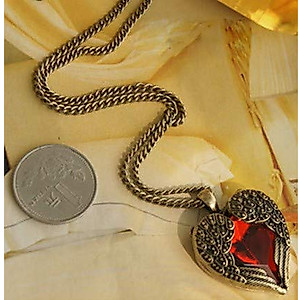 Nattaphol 2018 Selling Fashion Pendant Every Heart Card Necklace Vintage red Wing Crystal Heart Pendant Necklaces Womens jewelery