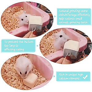 Hamiledyi Rat Lava Block Chew Toy,Chinchilla Bites Calcium Cubes Stone for Grinding Teeth,Hamsters Supplies,Mineral Pumice Chewing Toys for Small Animal Gerbil Guinea Pig Mice Mouse 8Pcs Blue