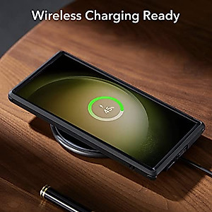 ESR for Samsung Galaxy S23 Ultra Case, S23 Ultra Phone Case with Frame, Built-in Camera Ring Stand, Exceeds Military-Grade Protection, Case for Samsung S23 Ultra, Shock Armor Kickstand, Clear Black