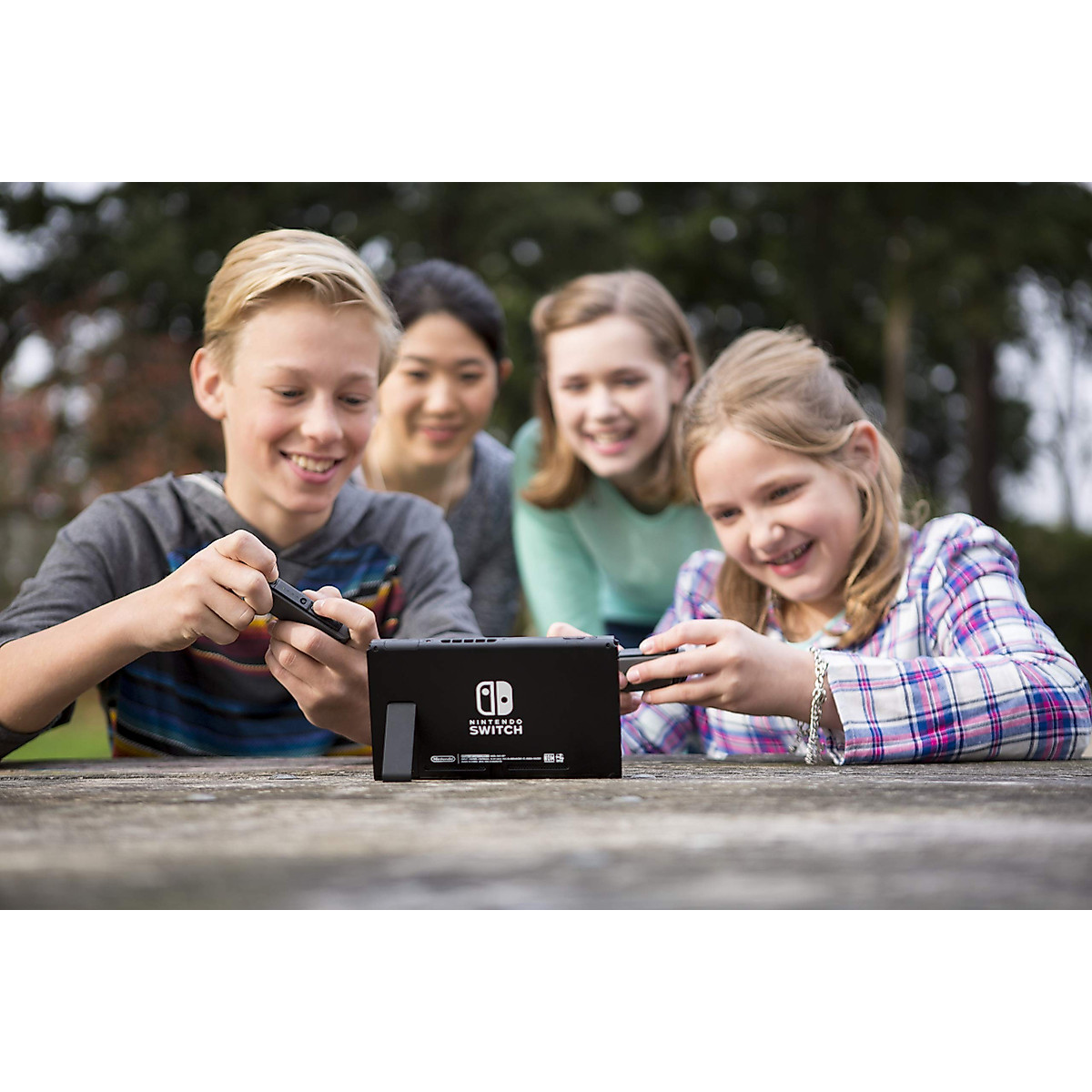 Nintendo Switch with Neon Blue and Neon Red Joy-Con + New Super Mario Bros. U Deluxe (Full Game Download) - Switch Console