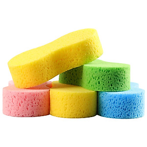 Temede 5-Pack Car Wash Sponges, 9.1" x 4.3" x 2.4" Large Sponges, Extra Thick Foam Kit for All-Purpose Cleaning, Ideal Washing Sponges for Kitchen, Bathroom, Household