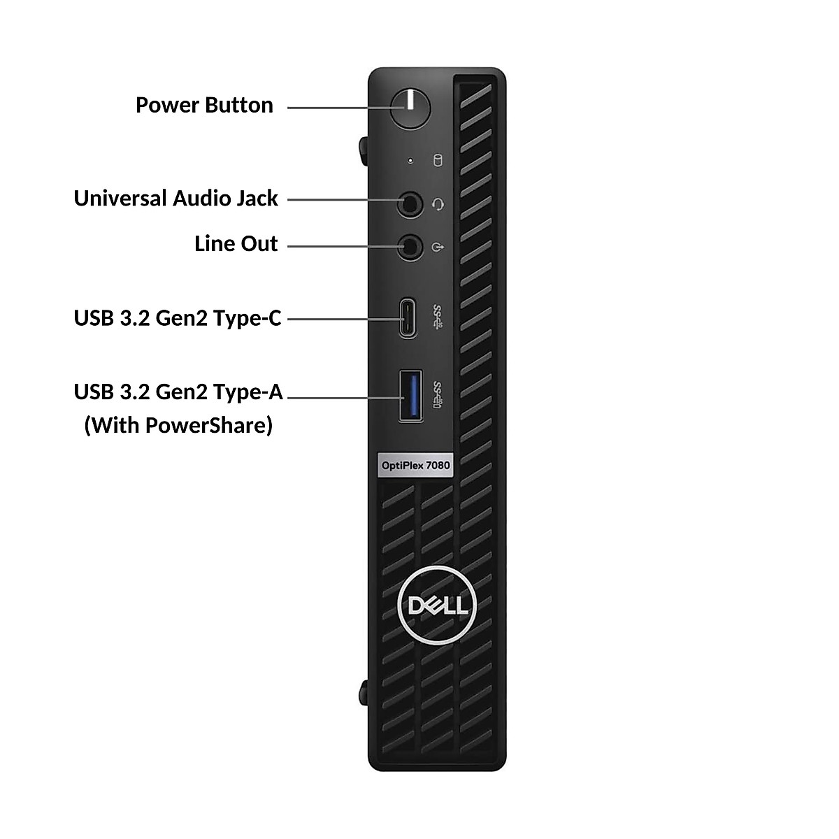 Dell OptiPlex 7080 Micro Form Factor Mini Business Desktop, Intel Core i5-10500T Processor, 32GB RAM, 512GB PCIe SSD, DisplayPort, RJ45, Wi-Fi 6, Windows 11 Pro, Black