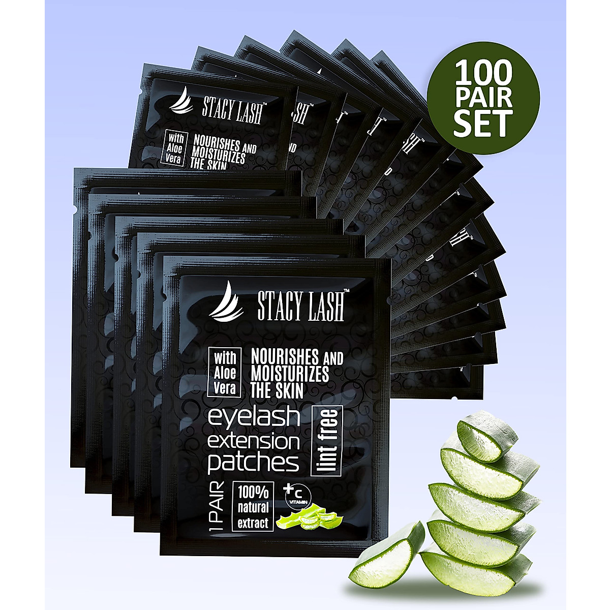 Stacy Lash Lift Kit + 100 Pairs Set Premium Under Eye Gel Pads for Eyelash Extension - Lint Free Patches with Vitamin C and Aloe Vera by Stacy Lash supplies and Beauty tools/Hydrogel Eye Pads