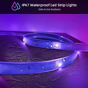 HEDYNSHINE 100ft Outdoor led Strip Lights Waterproof-IP 67 led Lights Smart Phone Control,RGB Color Changing with 44key Remote,Music SYNC,LED Strip Lights Outdoor use 100ft（2 Rolls x50ft）